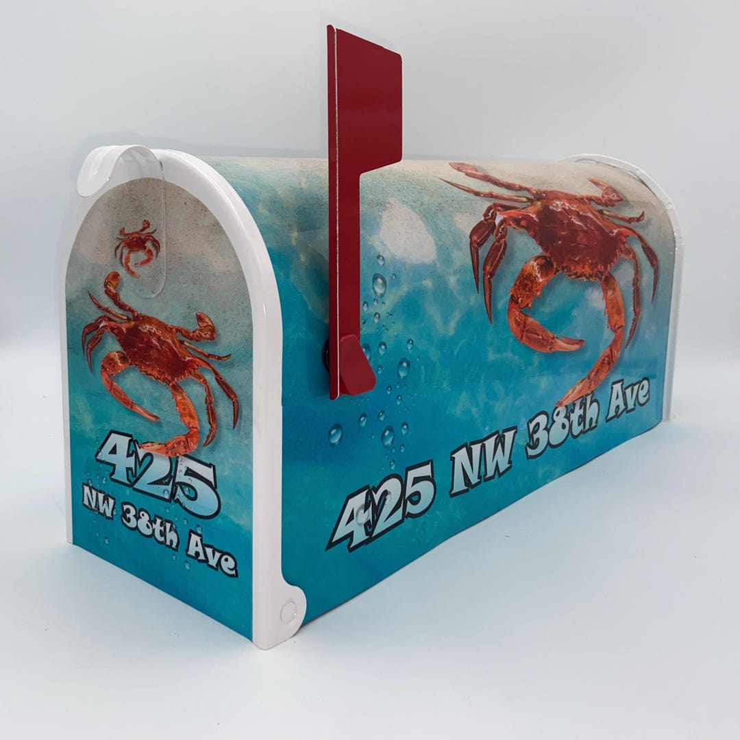 Custom Mailbox, Red Crabs, Gift for Mom, Stocking Filler, Sale, Gift ...
