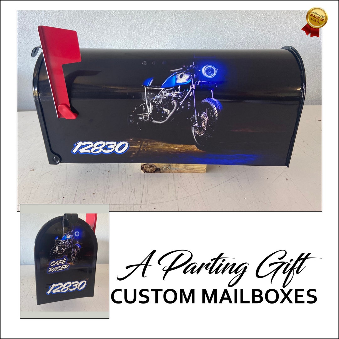 Motorcycle Custom Mailboxes Gifts for Mom Cafe Racer Personalized Gift ...