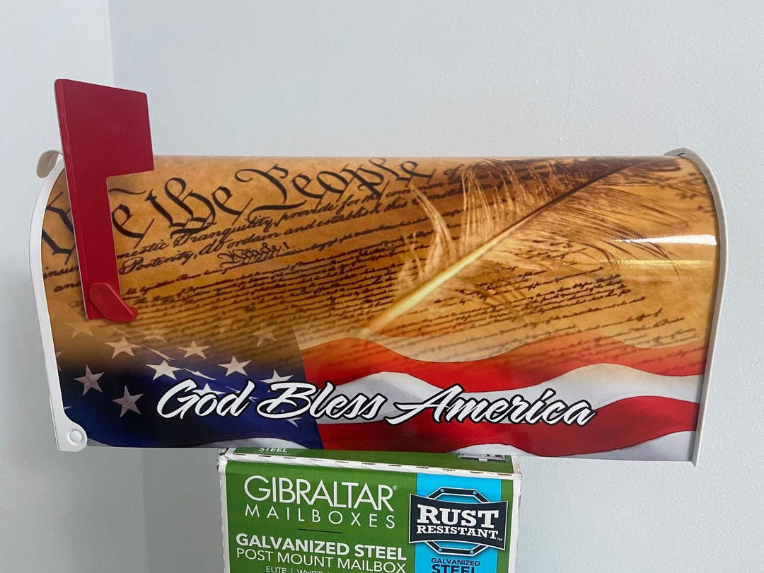 Patriotic Christian Custom Mailbox God Bless America Gift, Gift for ...