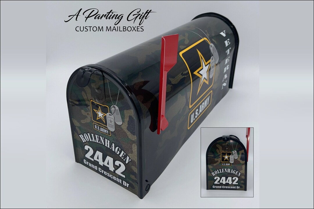 U.S. Army Veteran Custom Mailbox Personalized Gift for Dad Gift for Her ...