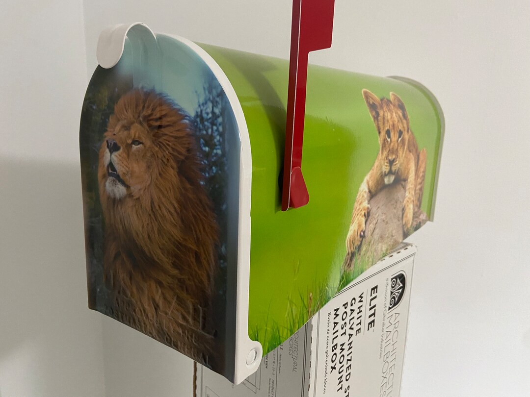 Custom Lion Mailbox: Personalized Galvanized Steel Post Mount - Etsy