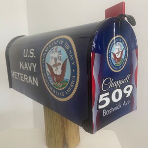 U.S. Navy Veteran Personalized Mailbox Fathers Day Gift 4th of July ...