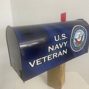 U.S. Navy Veteran Personalized Mailbox Fathers Day Gift 4th of July ...