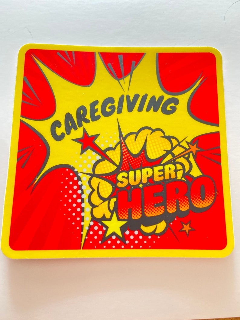 Caregiver Super Hero Sticker - Etsy