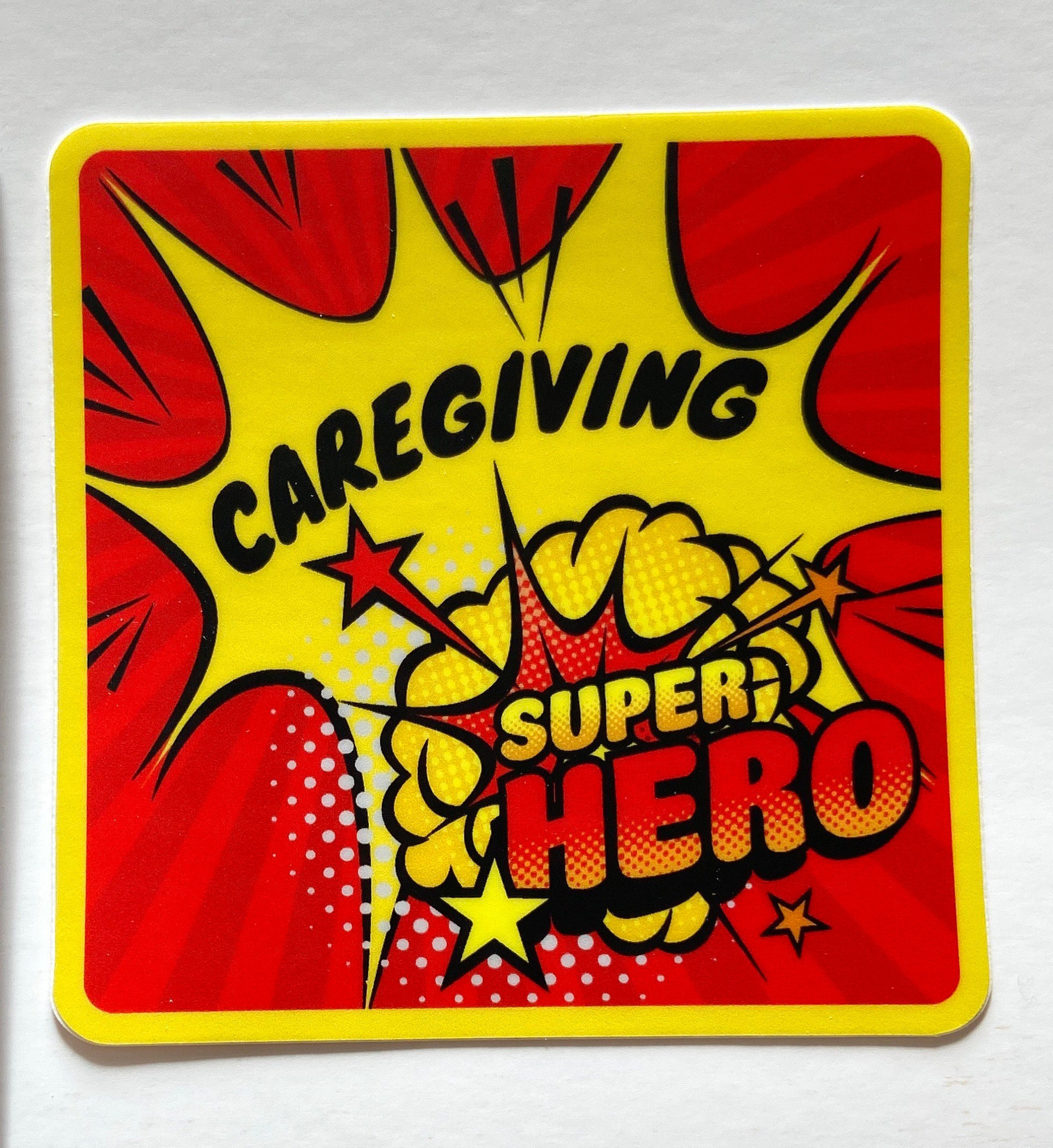 Caregiver Super Hero Sticker - Etsy