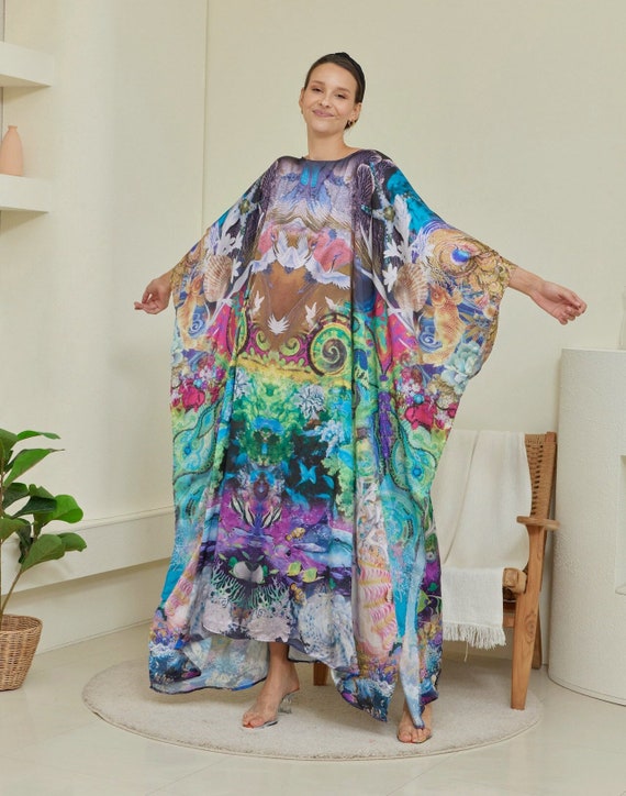 Blue Ocean World Under the Sea Kaftan Dressing Gown Gradient - Etsy