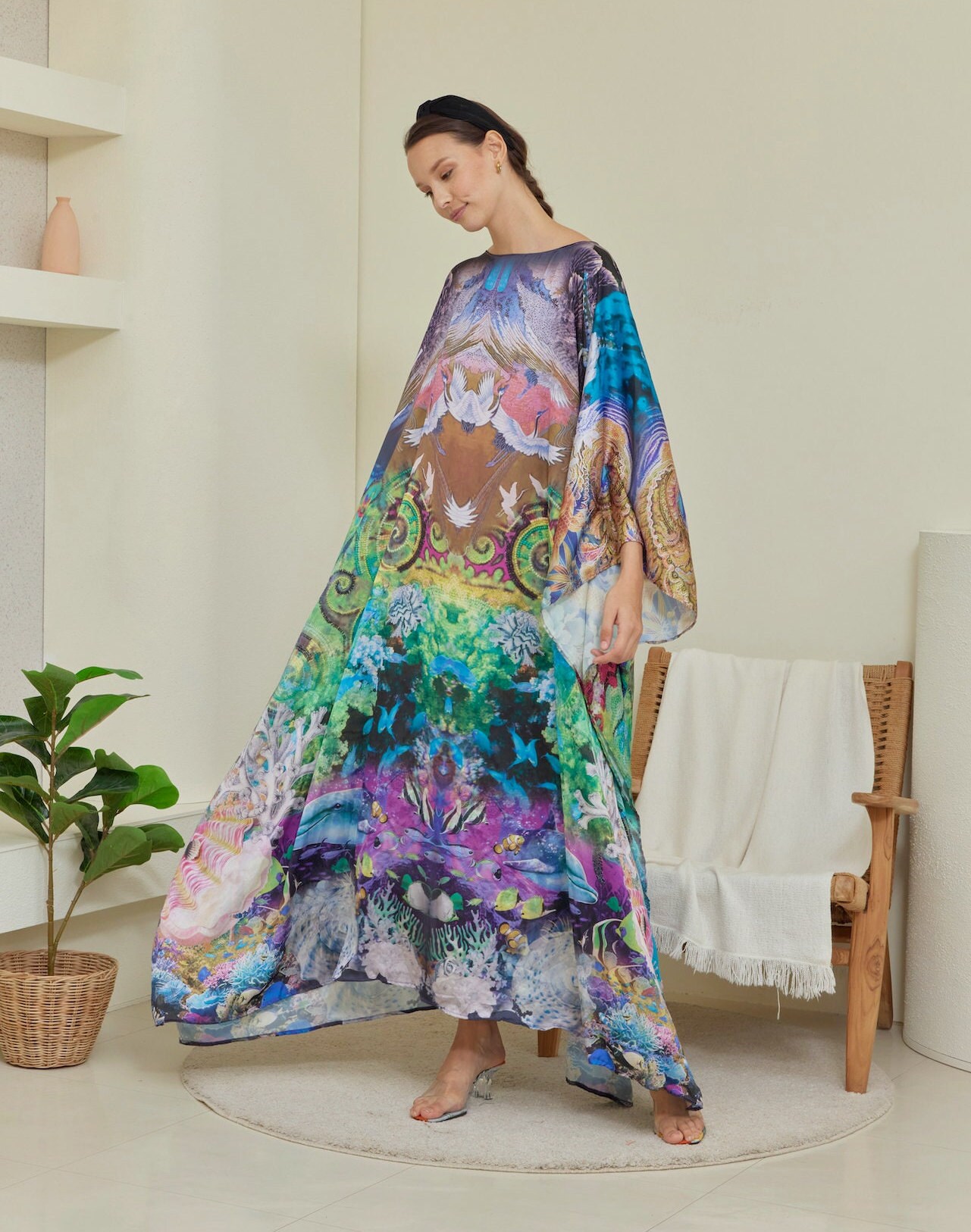 Blue Ocean World Under the Sea Kaftan Dressing Gown Gradient - Etsy