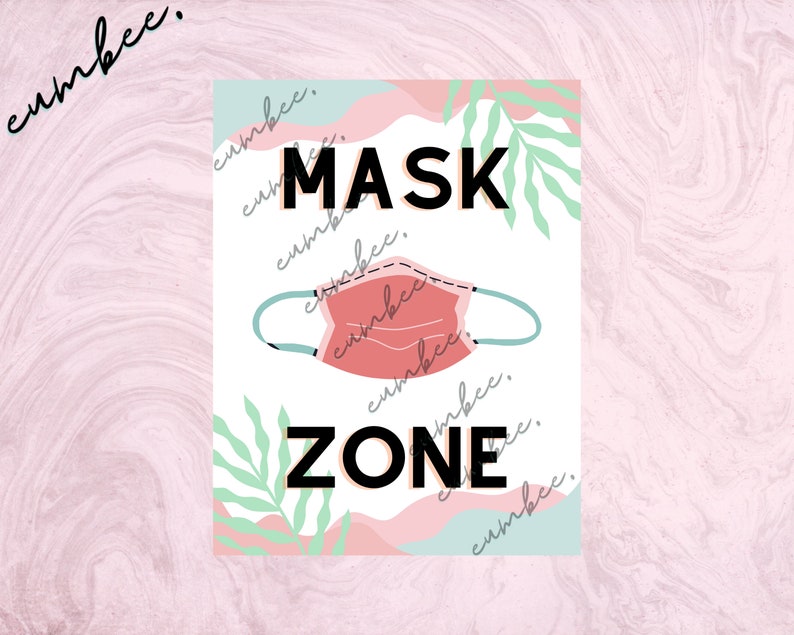 Bundle of 3 Chic MASK ZONE, Social Distancing Flyer, Poster, Sign ...