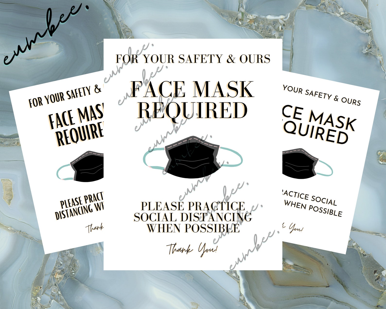Bundle Chic for Your Safety & Ours Face Mask Required Practice Social ...