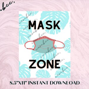 Bundle of 3 Chic MASK ZONE, Social Distancing Flyer, Poster, Sign ...