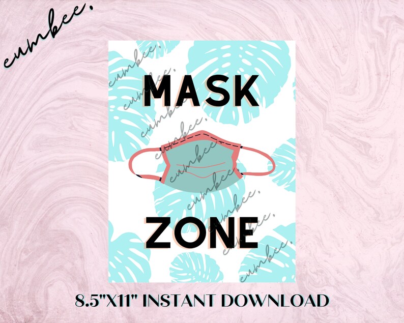 Bundle of 3 Chic MASK ZONE, Social Distancing Flyer, Poster, Sign ...