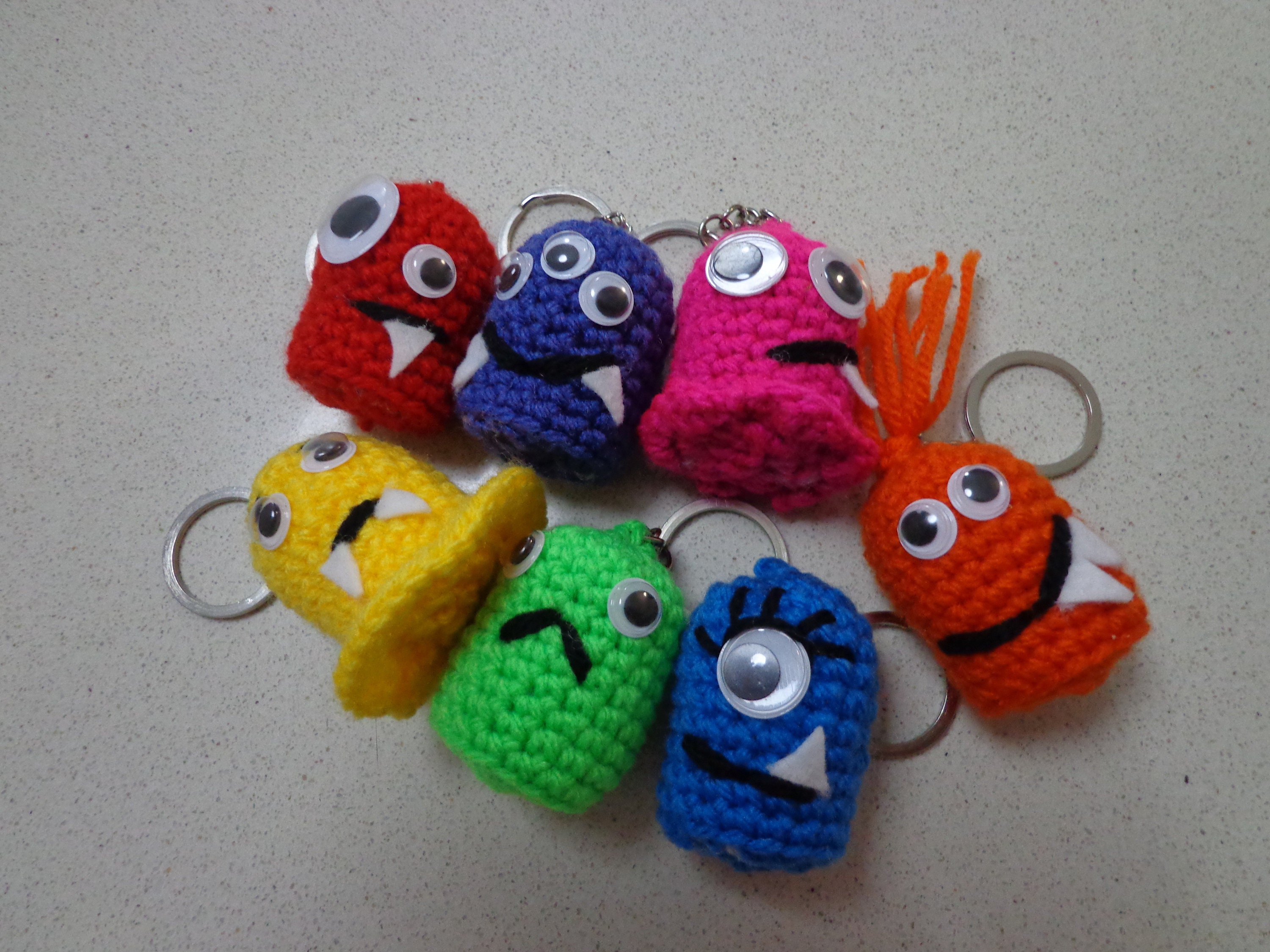 Handmade Crochet Cute Monster Keyrings Mix and Match colors | Etsy