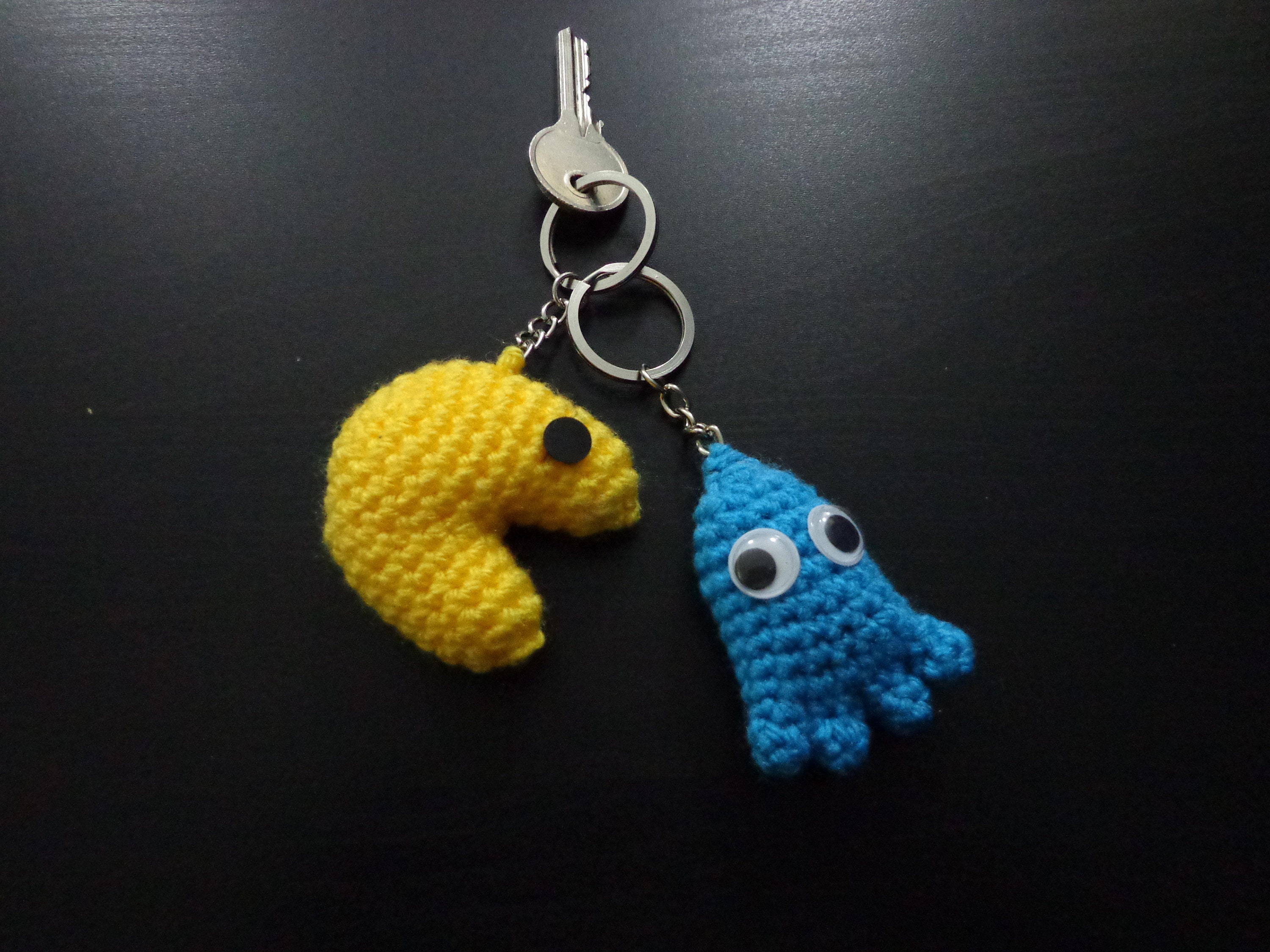 Pac-Man crochet keyrings SET OF all 5 | Etsy