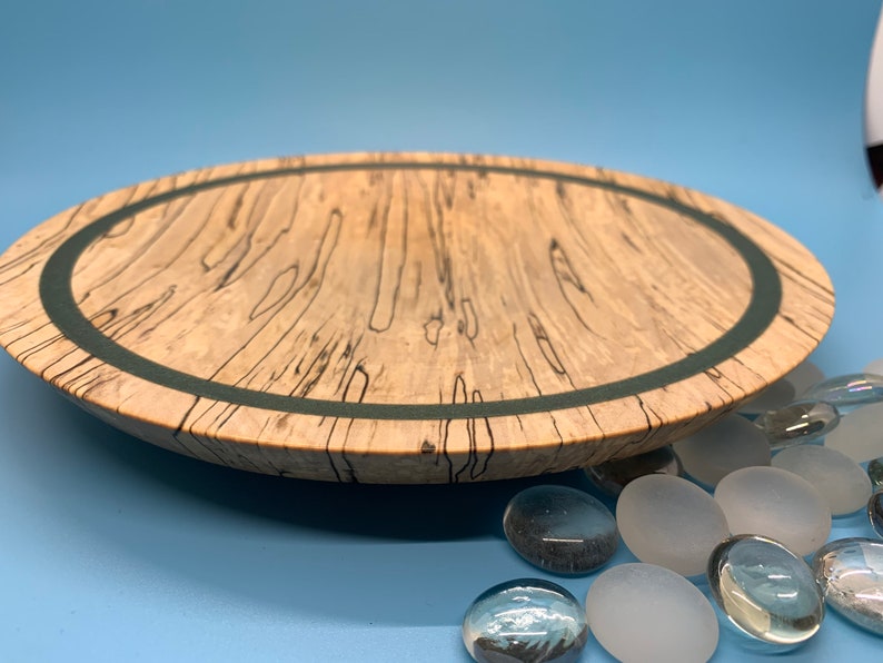 Spalted Maple Platter With Turquoise Inlay. Hand Turned Wood Platter ...