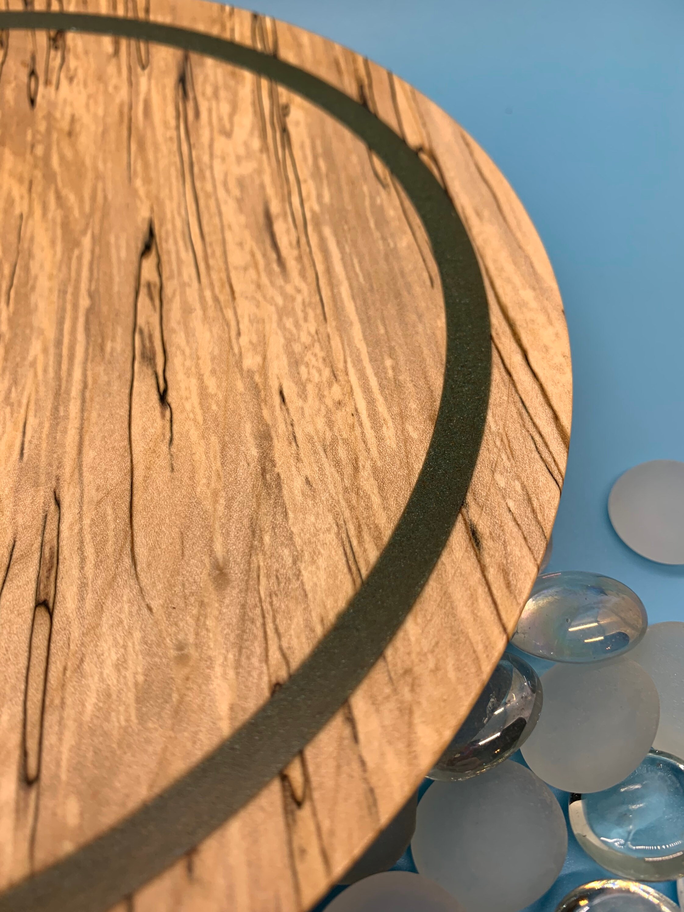 Spalted Maple Platter With Turquoise Inlay. Hand Turned Wood Platter ...