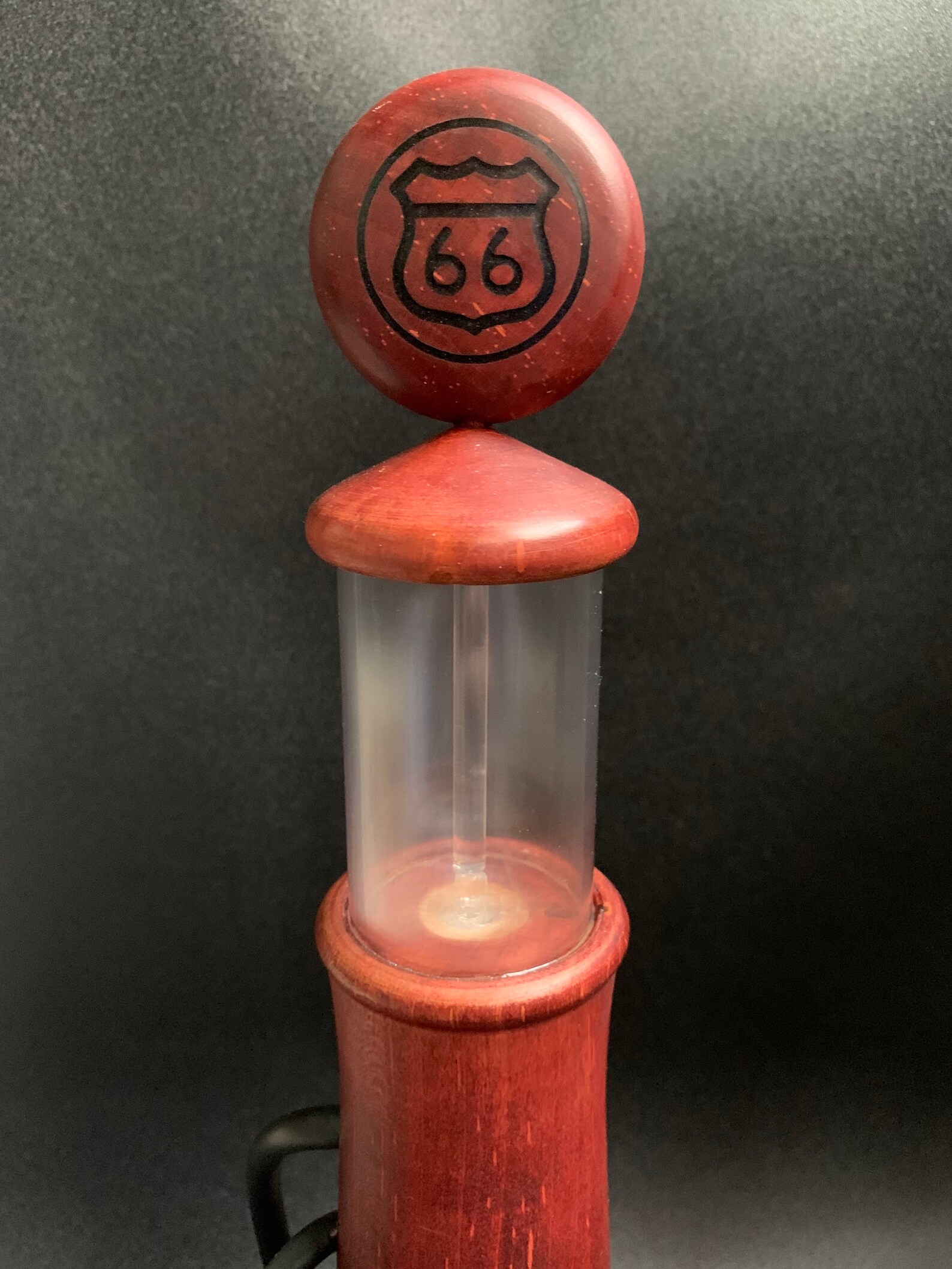 Vintage Inspired Route 66 Gas Pump - Handmade Woodturned Gas Pump - Red ...