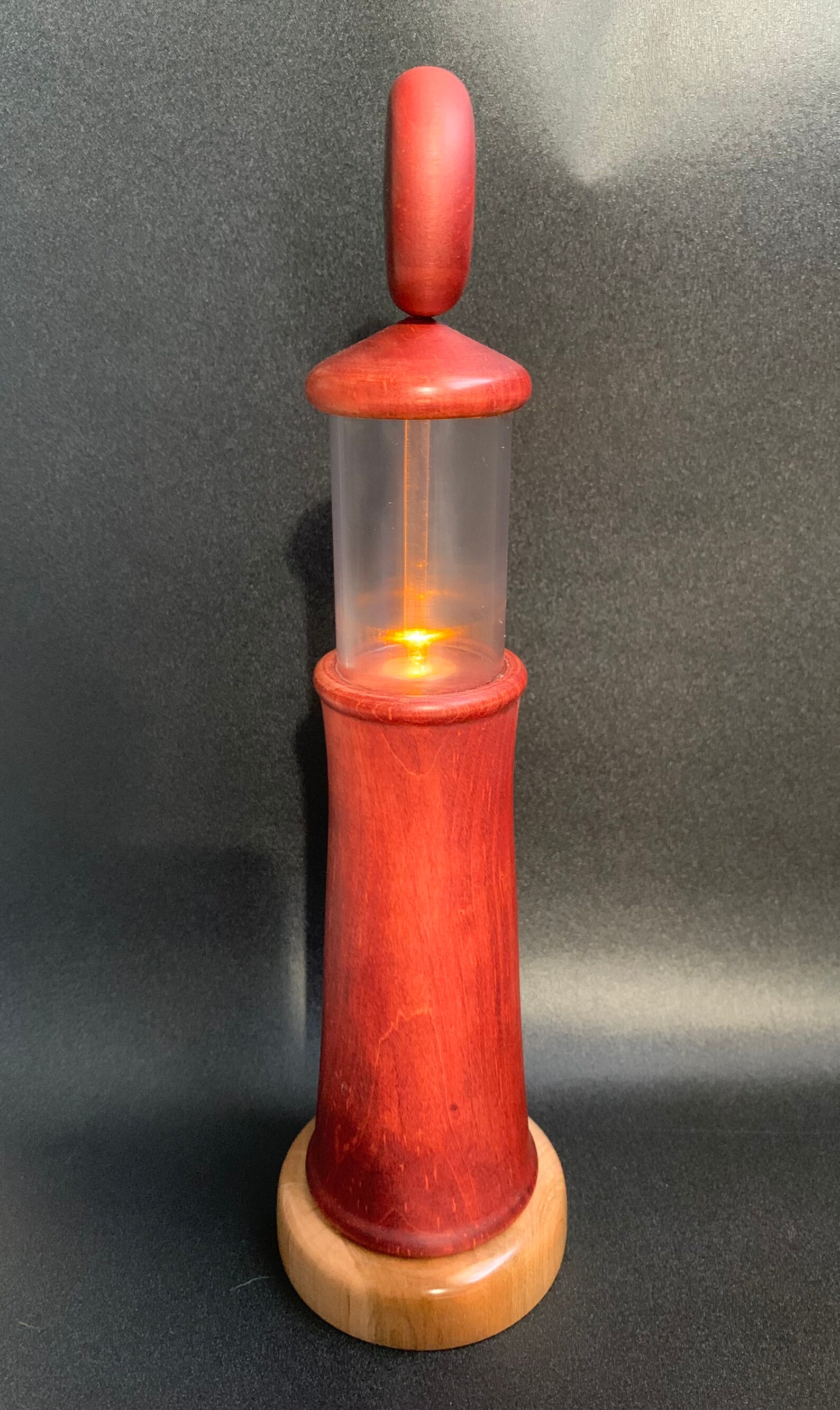 Vintage Inspired Route 66 Gas Pump - Handmade Woodturned Gas Pump - Red ...