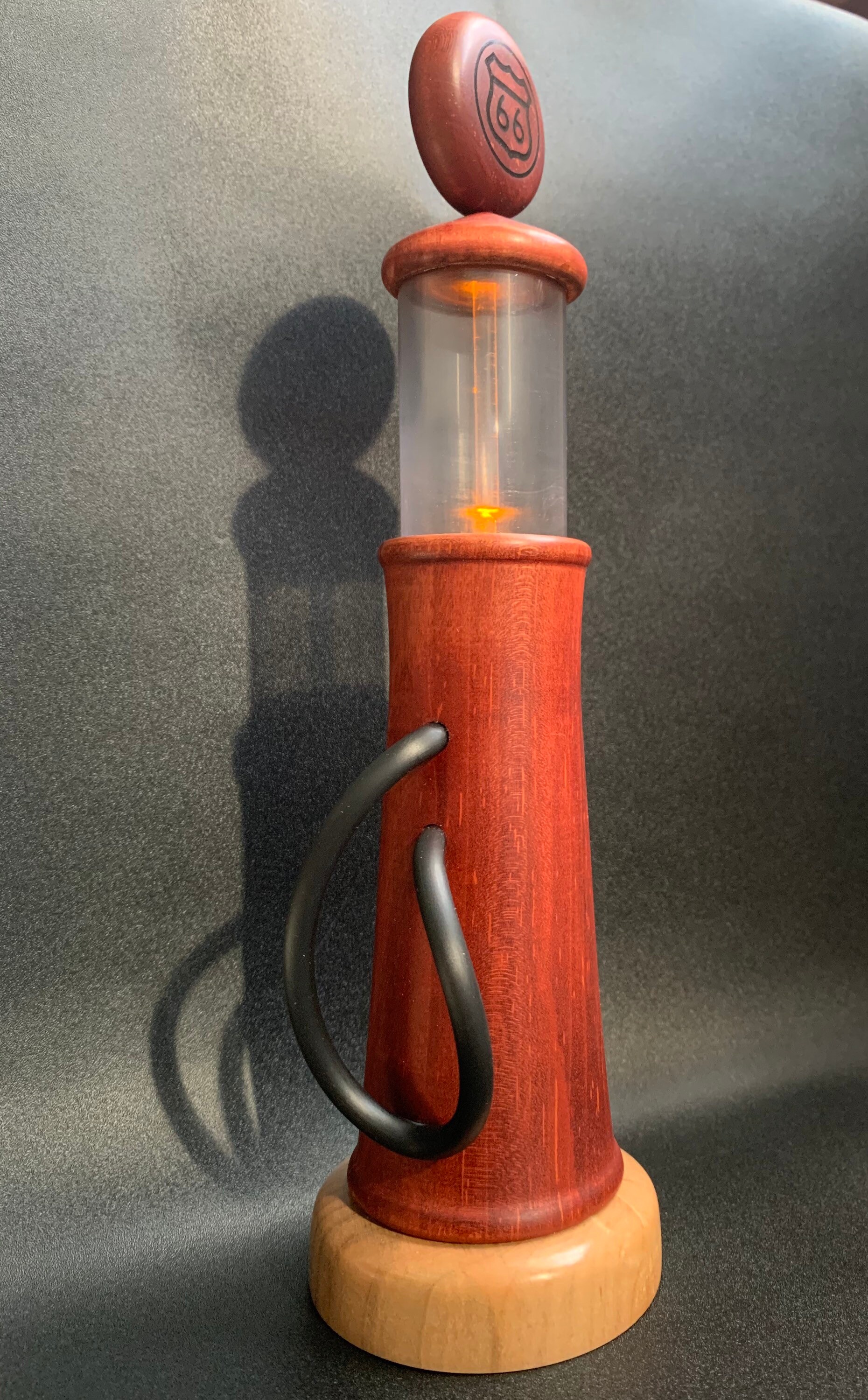Vintage Inspired Route 66 Gas Pump - Handmade Woodturned Gas Pump - Red ...