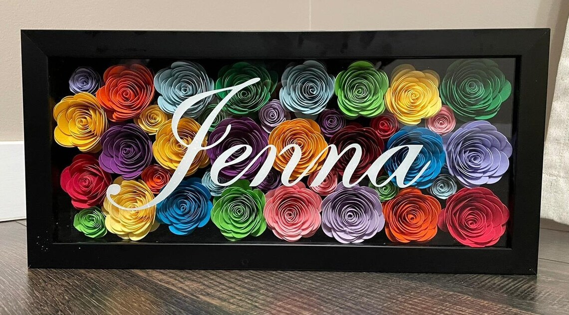 Personalized Rose Shadow Box - Etsy