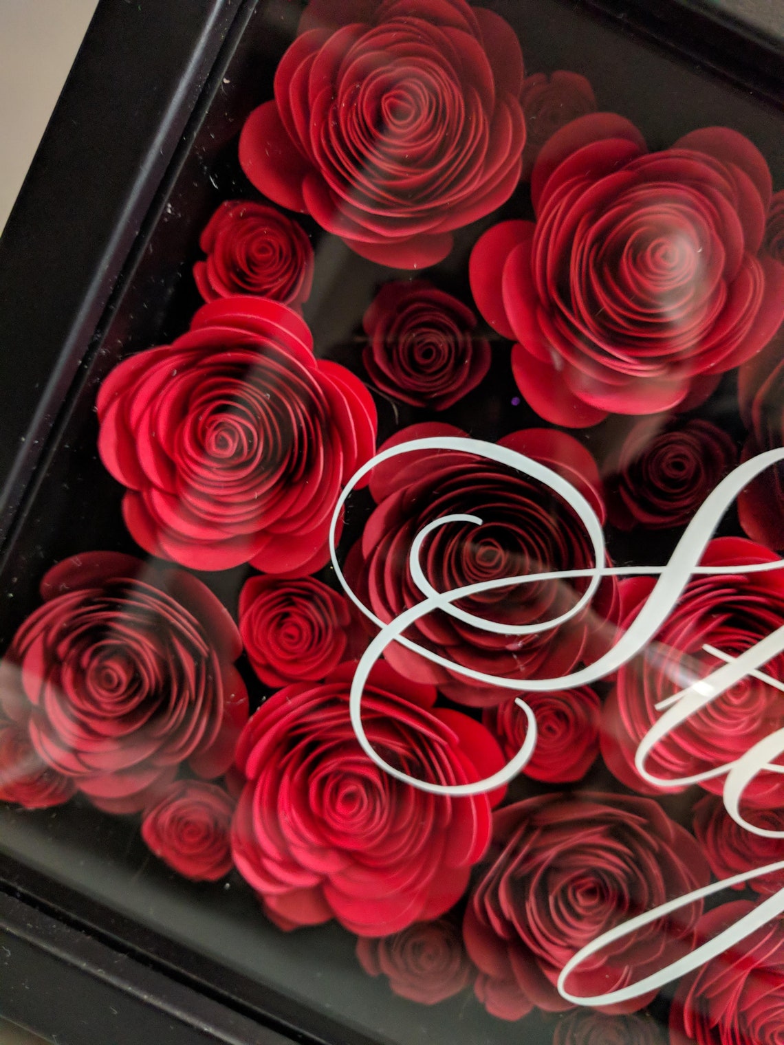 Personalized Rose Shadow Box - Etsy