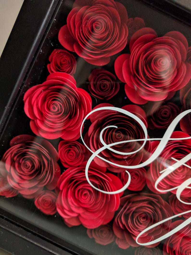 Personalized Rose Shadow Box - Etsy