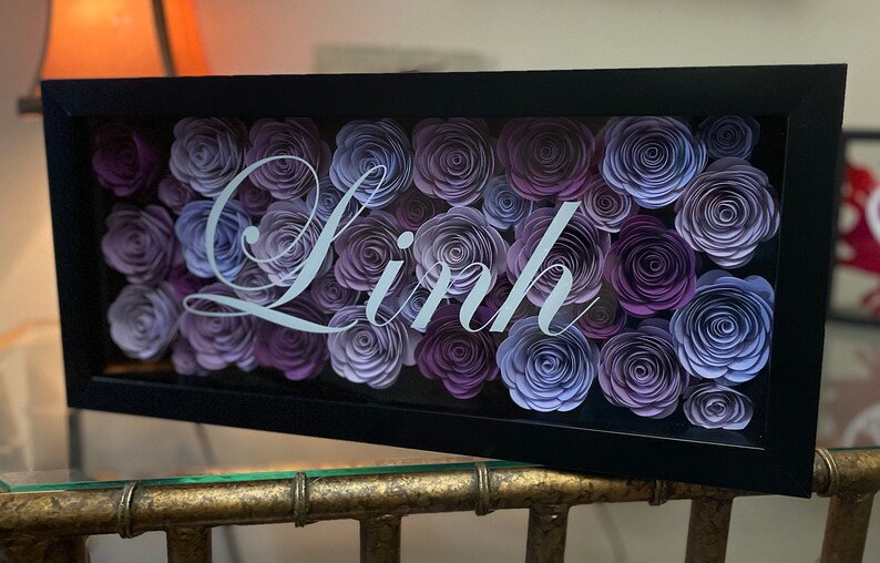 Personalized Rose Shadow Box - Etsy