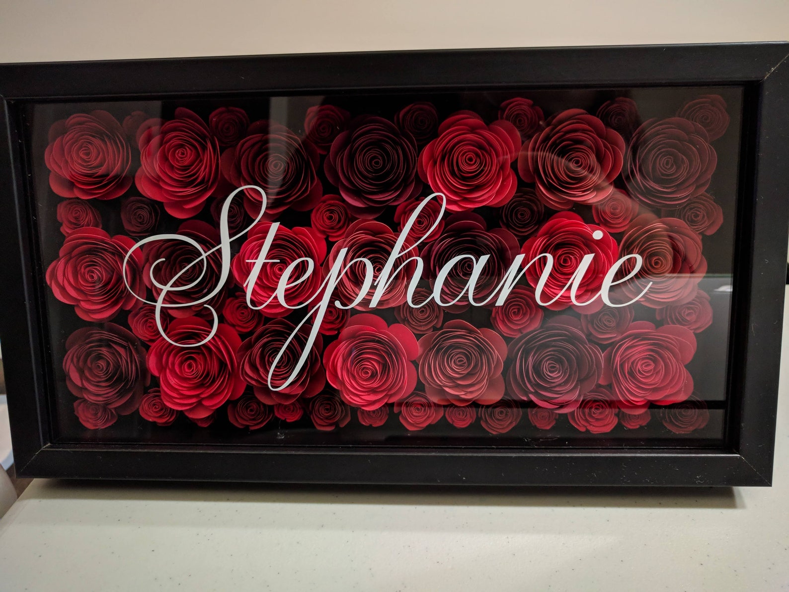 Personalized Rose Shadow Box - Etsy