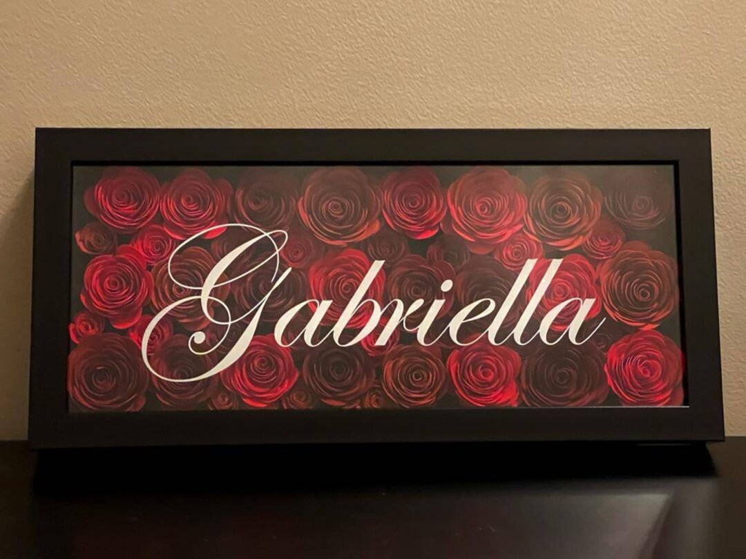 Personalized Rose Shadow Box - Etsy
