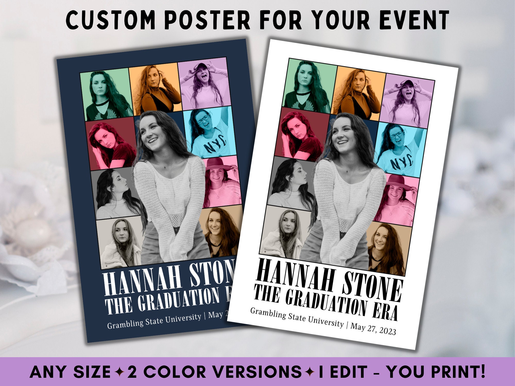 Custom Swift Eras Tour Graduation Poster With Pictures Etsy