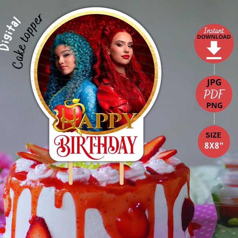 Descendants Rise of Red Cake Toppers - Etsy
