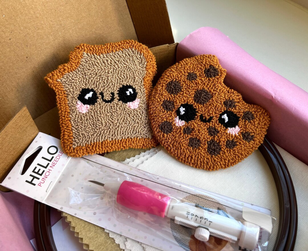 Toast and Cookie Punch Needle Kit, Beginner Mug Rug Coaster - Etsy