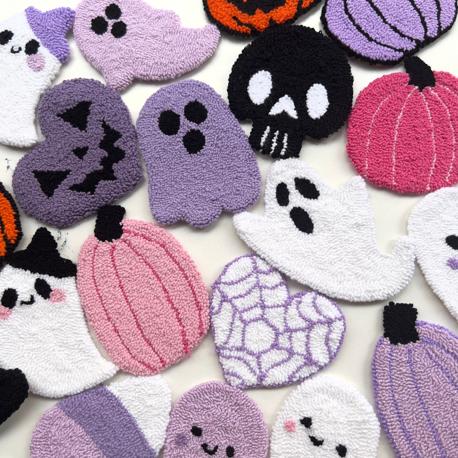 Halloween Home Decor, Spooky Halloween Mug Rug, Spooky Punch Needle ...