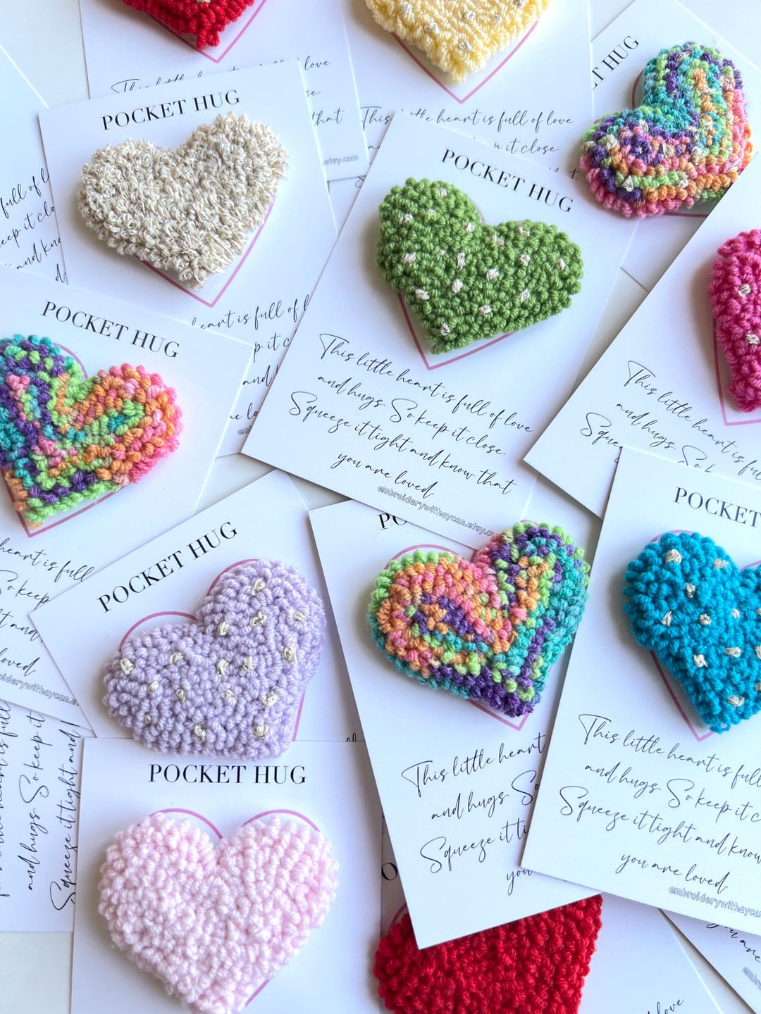 Handmade Crochet Pocket Hug Token, Heart Gift - Etsy