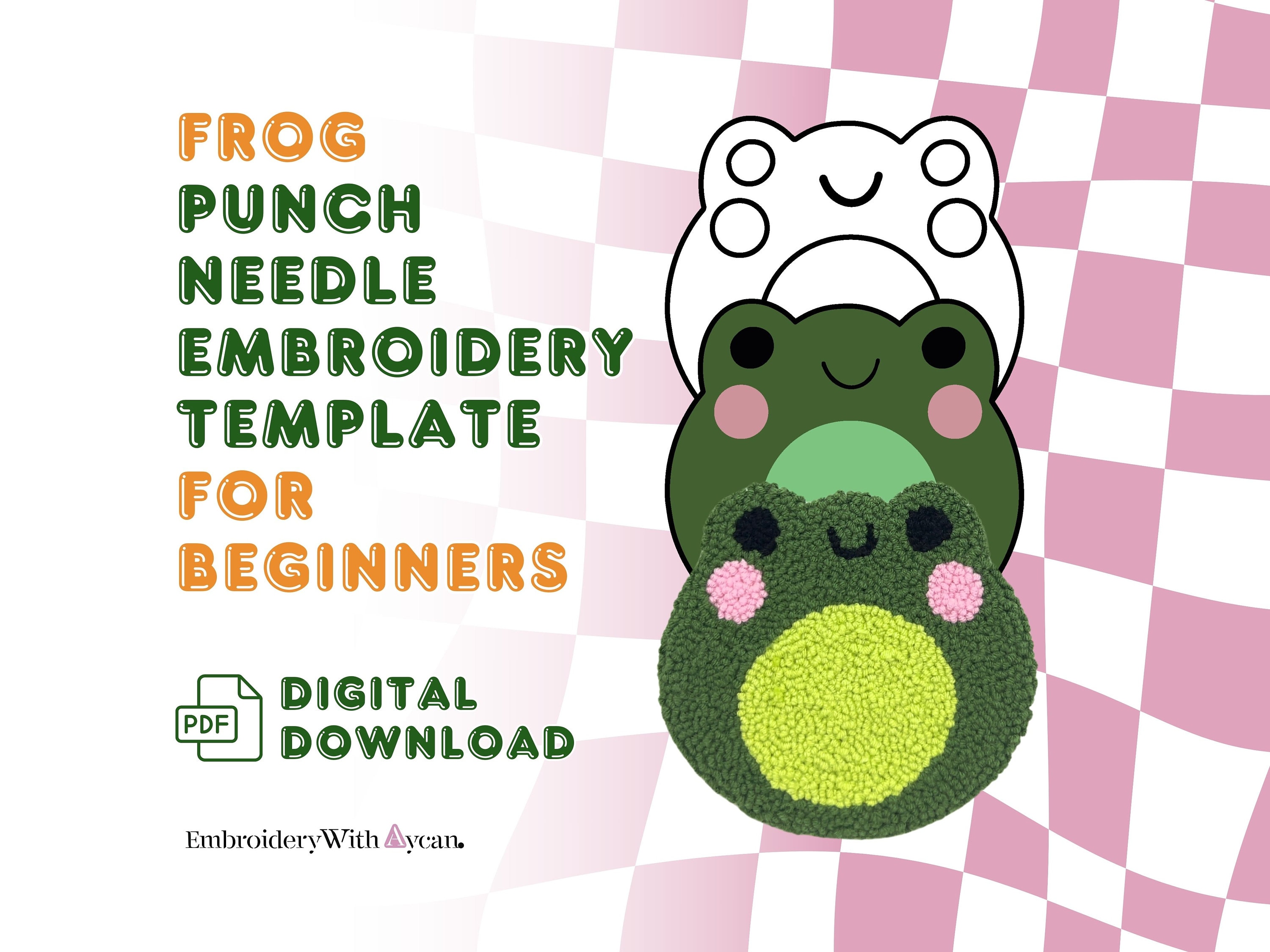 Frog Punch Needle Coaster Pattern, Beginner Mug Rug (PDF Pattern) - Etsy