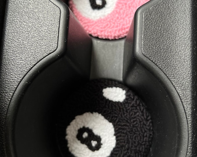 Magic 8 Ball Car Coasters | Set of 2 Car Coaster | Punch Needle Mug Rug ...