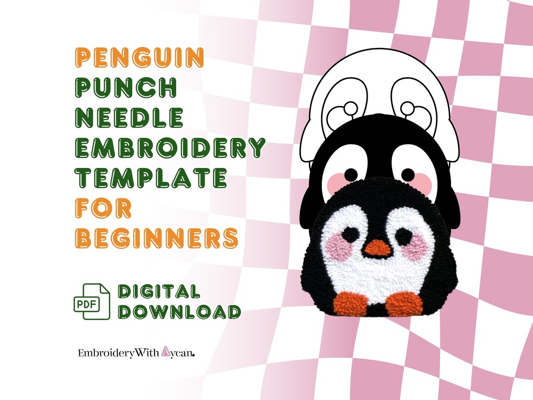 Penguin Punch Needle Coaster Pattern, Beginner Mug Rug (PDF Pattern) - Etsy