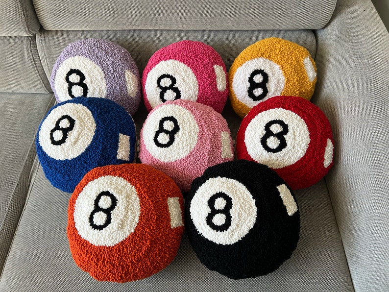 Hand Tufted Magic 8 Ball Pillow, Rustic Home Decor - Etsy