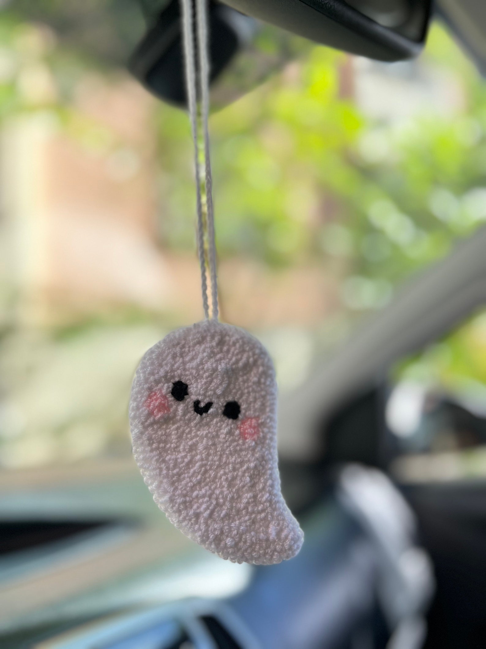 Spooky Pink Halloween Car Mirror Hanging Ghost Car Mirror - Etsy