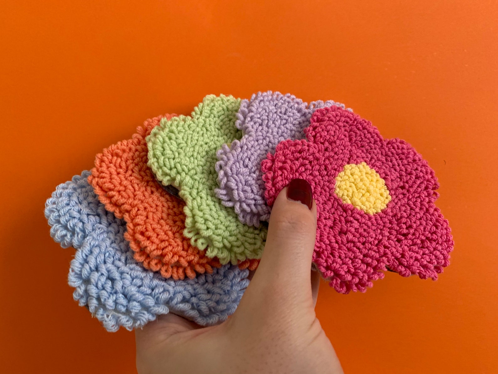 Punch Needle Mug Rug Daisy Coaster Handmade Housewarming - Etsy