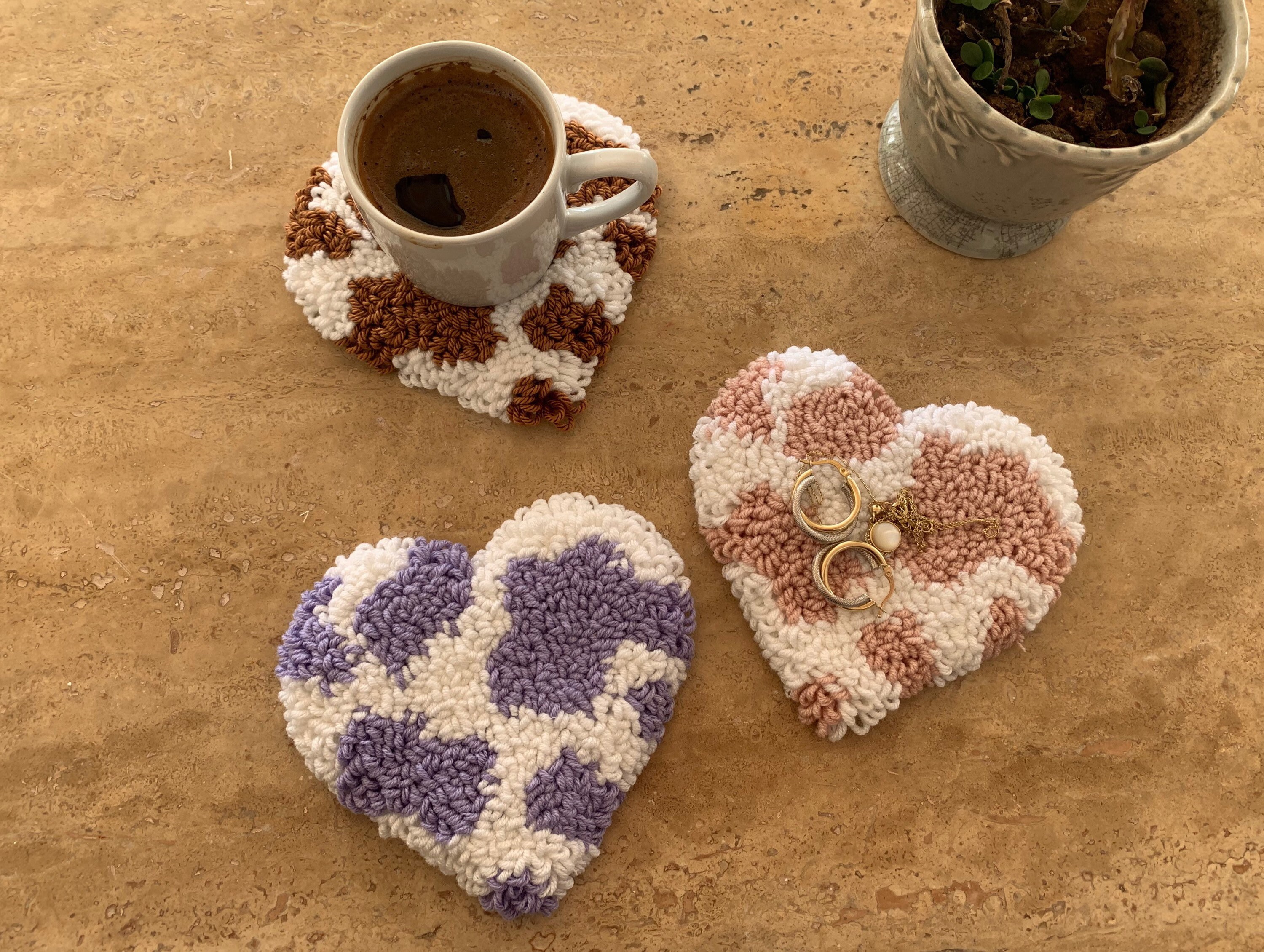 Cow Print Handmade Tufted Coasters Mug Rug Handmade Coaster | Etsy