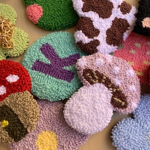 Handmade Tufted Coasters, Gift for Teenagers, Moon Cat Coaster, Kawaii ...