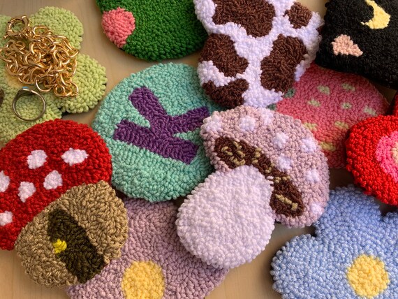 Handmade Tufted Coasters Gift for Teenagers Moon Cat | Etsy