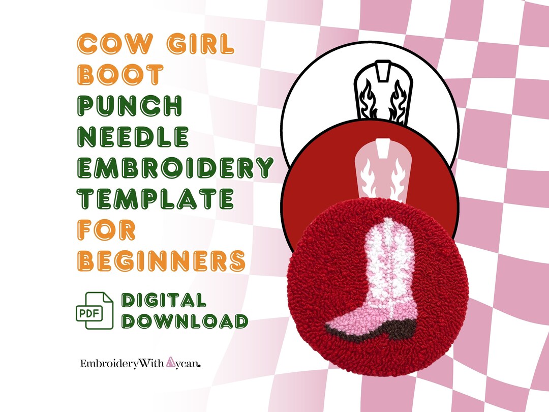 Cowgirl Boot Punch Needle Coaster Pattern (PDF Pattern) - Etsy