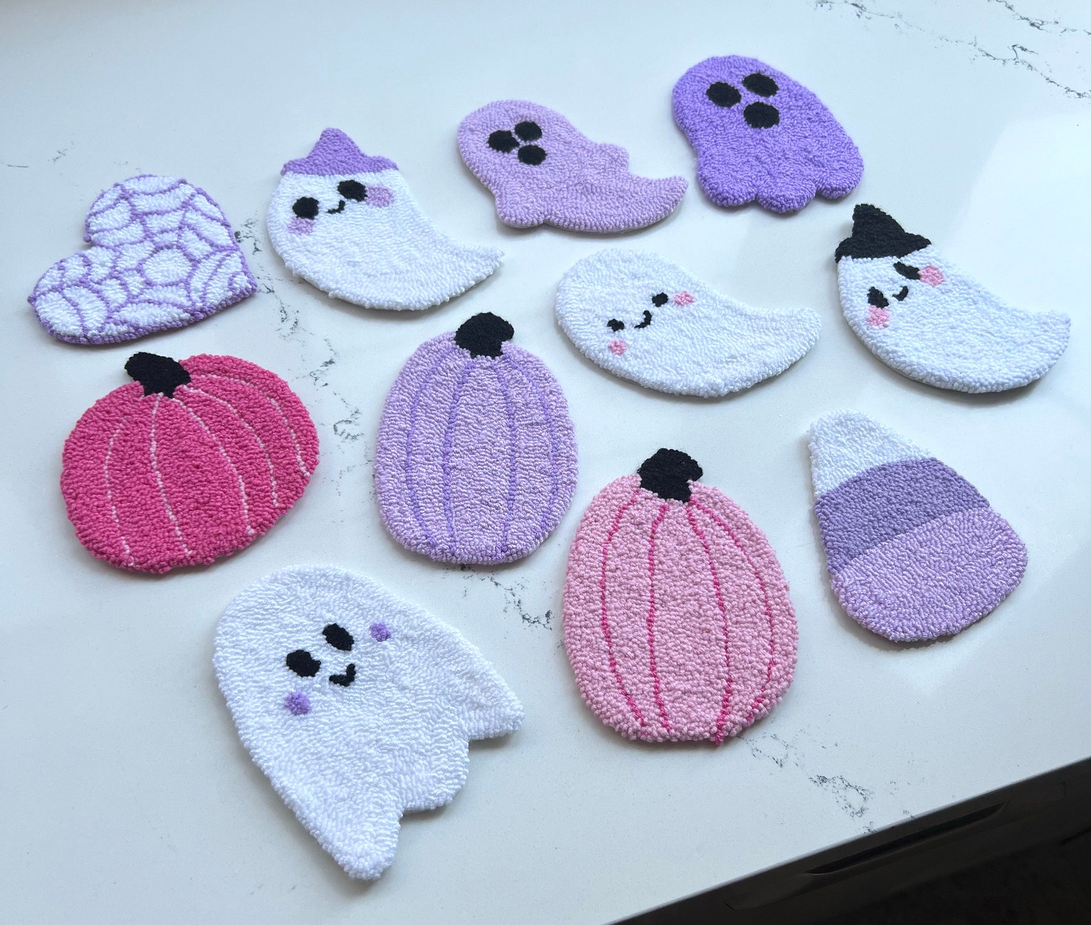 Halloween Home Decor, Spooky Halloween Mug Rug, Spooky Punch Needle ...