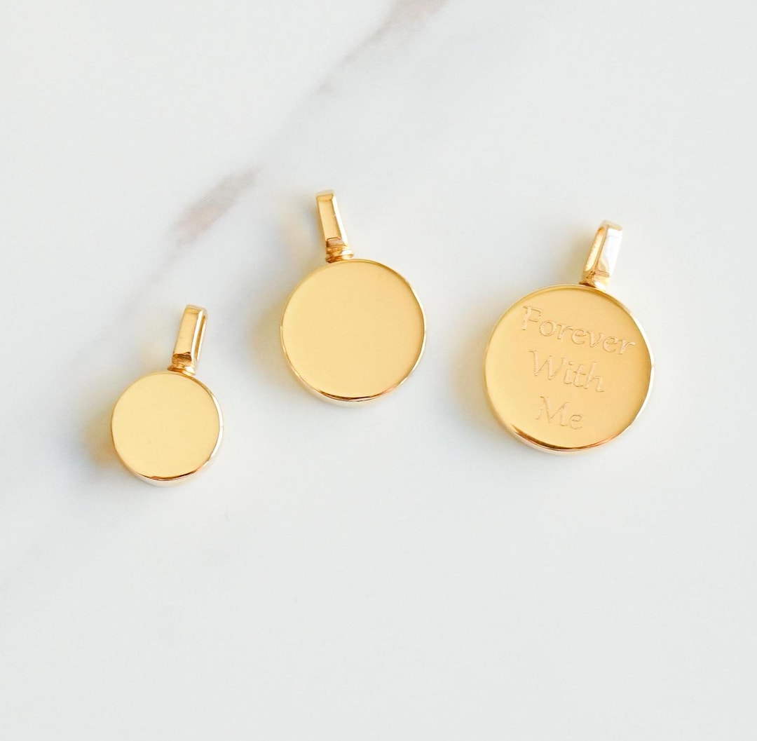 14K 18K Solid Gold Cremation Urn Disc Necklace, Custom Gold Urn ...