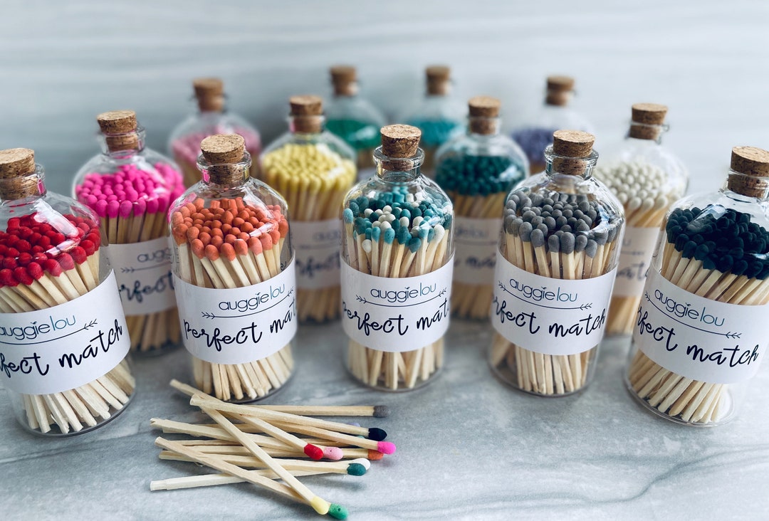 Colorful Matchsticks in Decorative Glass Jar | Candle Decor ...
