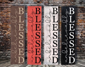 Vertical Blessed Sign | Etsy