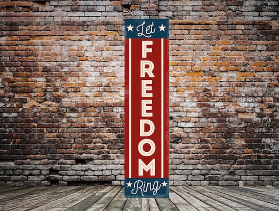 Wall Hangings Home & Living Let Freedom Ring Hand-Painted Wood Sign ...