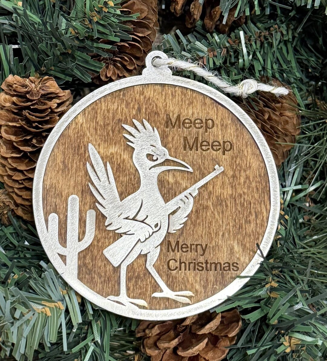 Roadrunner With Gun Ornament – Metal Wood Desert Décor – Funny Arizona ...