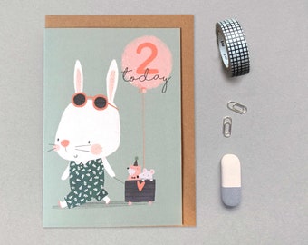 2nd Birthday Card Baby Girl Girl Birthday Card Personalized - Etsy